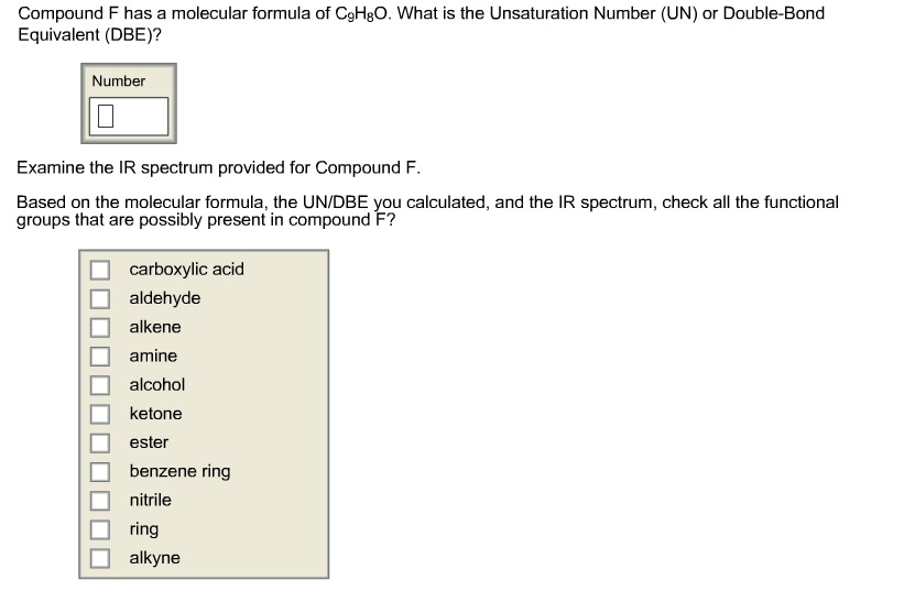 Solved Compound F has a molecular formula of CgHgO. What is | Chegg.com