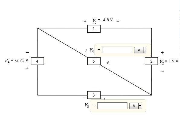 Solved For the circuit shown, solve for V3 and V5 when | Chegg.com