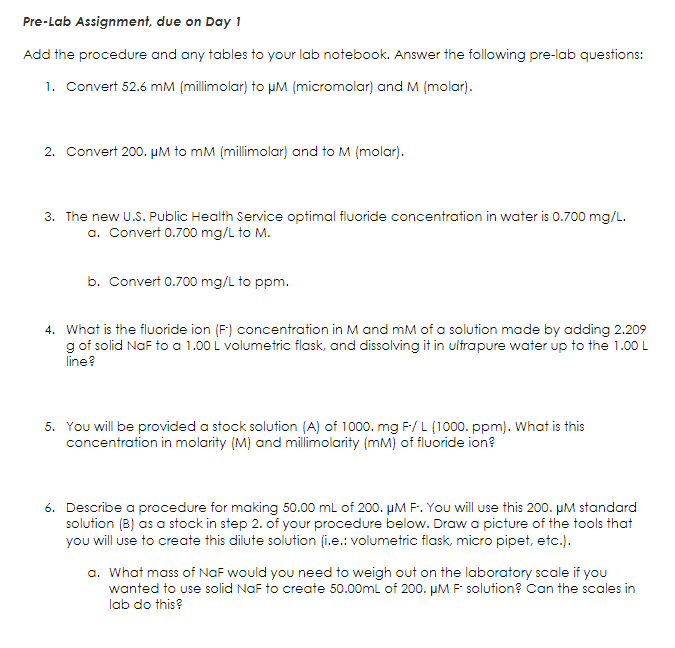 Solved Pre-Lab Assignment, due on Day Add the procedure and | Chegg.com