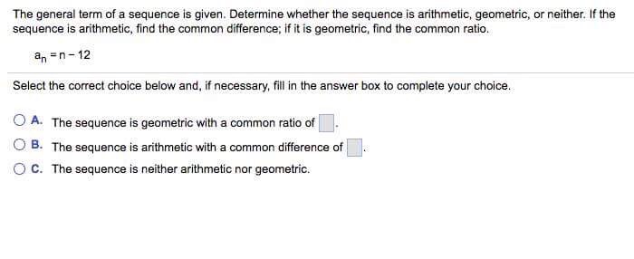 Solved The general term of a sequence is given. Determine | Chegg.com