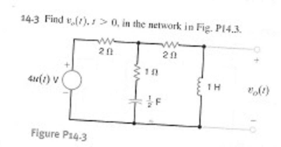 Solved Find vo(t), t > 0, in the network in Fig.P14.4. | Chegg.com