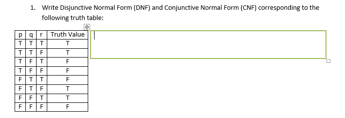 Solved Write Disjunctive Normal Form (DNF) and Conjunctive | Chegg.com Solved Write Disjunctive Normal Form (DNF) and Conjunctive | Chegg.com