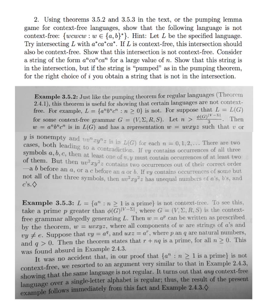 Using theorems 3.5.2 and 3.5.3 in the text, or the | Chegg.com