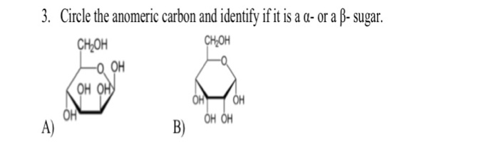 Solved Circle the anomeric carbon and identify if it is a | Chegg.com