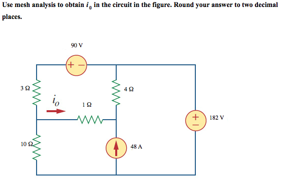 Solved Use mesh analysis to obtain i0 in the circuit in the | Chegg.com