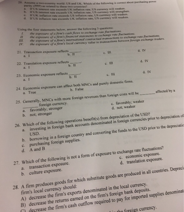 Solved Assume a two-country world: US and UK which of the | Chegg.com