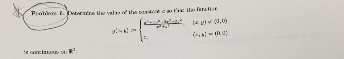 Solved Determine the value of the constant c so that the | Chegg.com