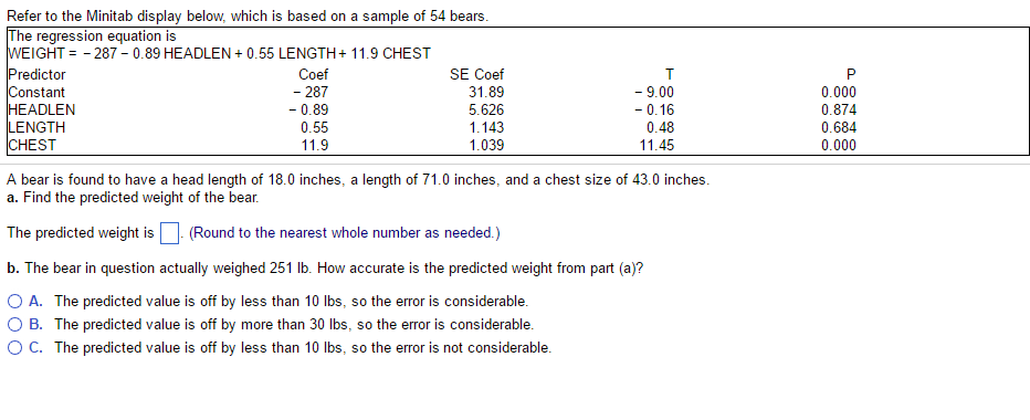 Solved Refer to the Minitab display below, which is based on | Chegg.com