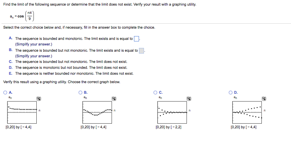 Solved Find the limit of the following sequence or determine | Chegg.com