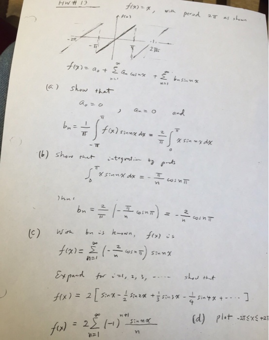 Solved F(x) = x, with period 2pi as shown f(x) = a Degree + | Chegg.com