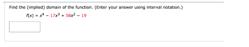 Solved Find the (implied) domain of the function. (Enter | Chegg.com