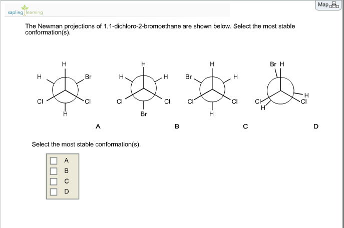 Solved The Newman projections of 1,1-dichloro-2-bromoethane | Chegg.com