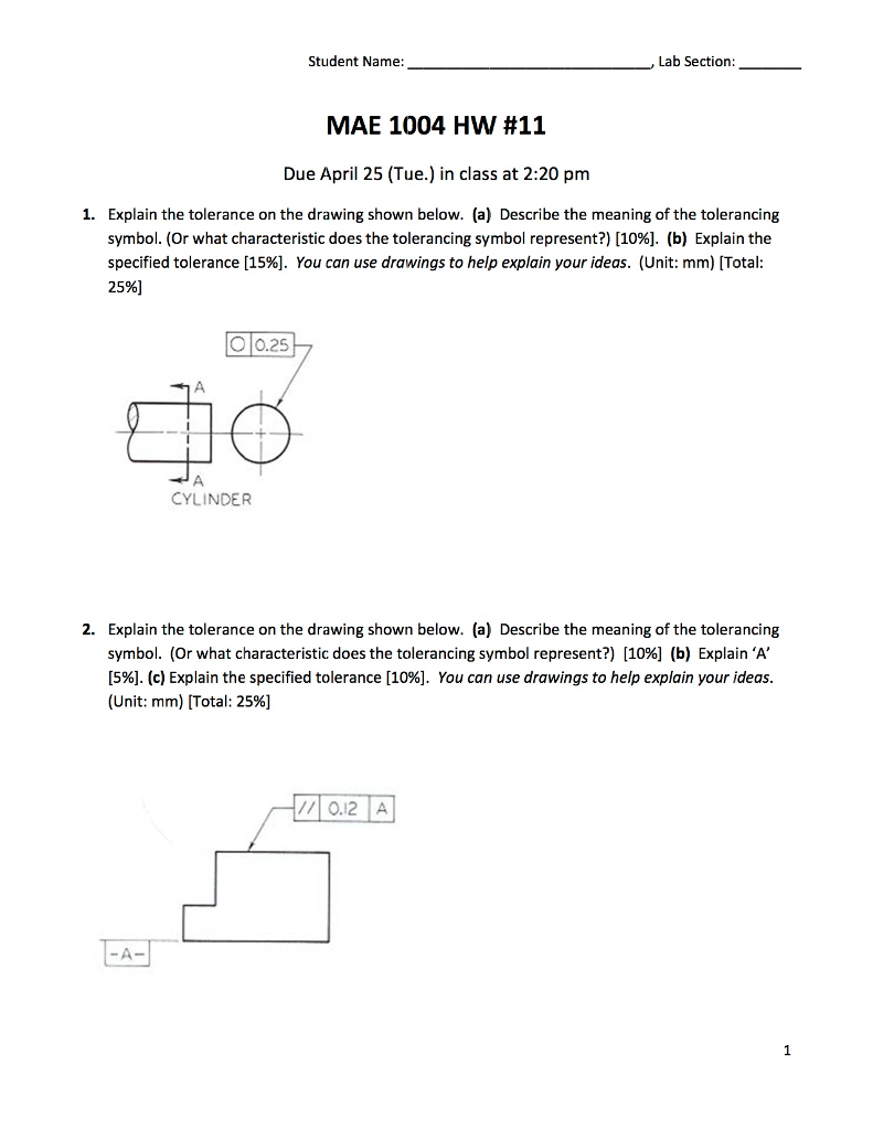 Solved Explain the tolerance on the drawing shown below, (a) | Chegg.com