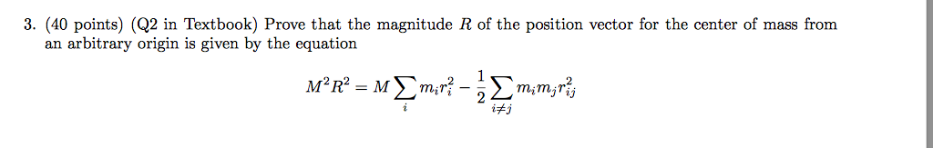 Solved Prove that the magnitude R of the position vector for | Chegg.com
