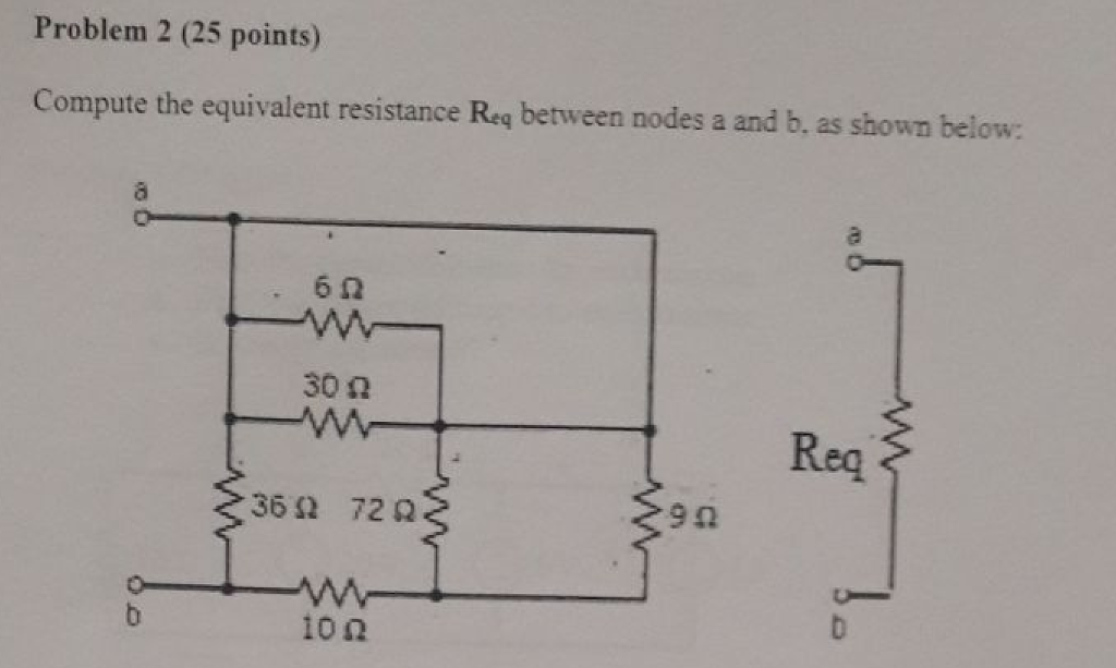 Solved Compute the equivalent resistance Req between nodes a | Chegg.com Solved Compute the equivalent resistance Req between nodes a | Chegg.com