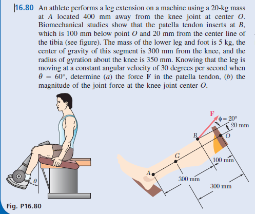 Solved 16.80 An athlete performs a leg extension on a | Chegg.com