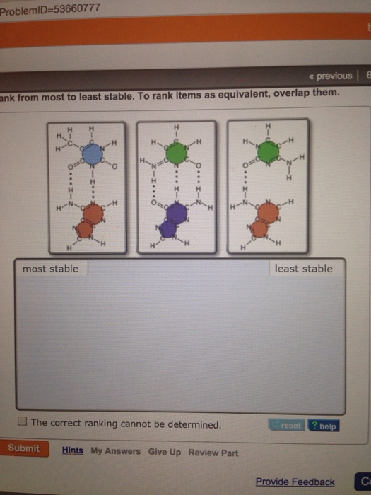 Solved nk from most to least stable. To rank items as | Chegg.com