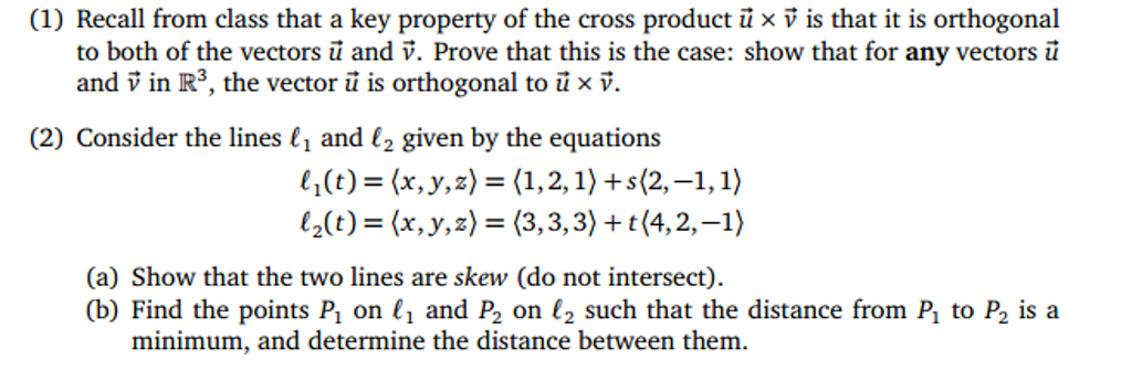 Solved (1) Recall from class that a key property of the | Chegg.com