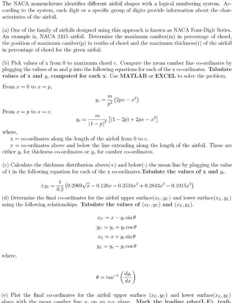 The NACA nomenclature identifies different airfoil | Chegg.com