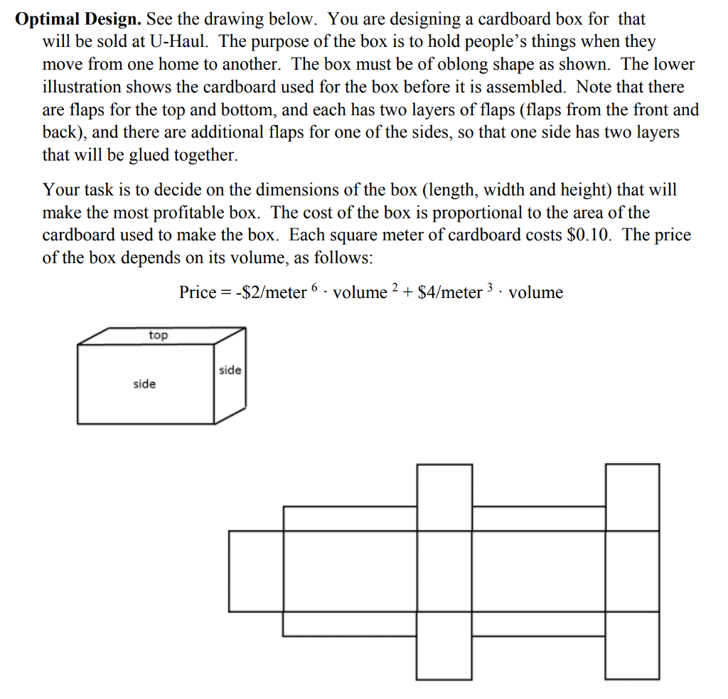 Solved Optimal Design. See the drawing below. You are | Chegg.com