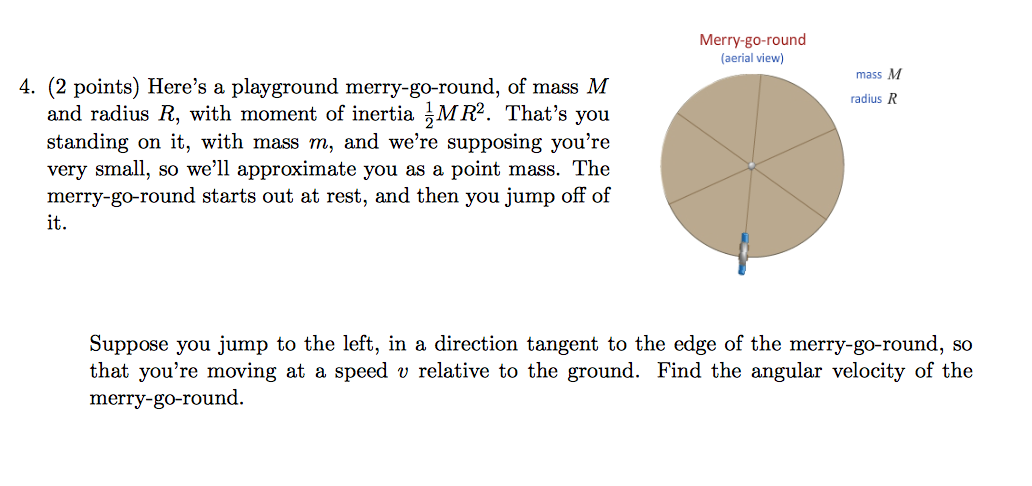Solved Here's a playground merry-go-round, of mass M and | Chegg.com