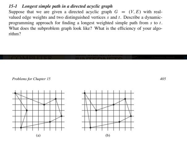 Solved Suppose That We Are Given A Directed Acyclic Graph G 