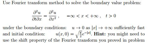 Solved Use Fourier transform method to solve the boundary | Chegg.com