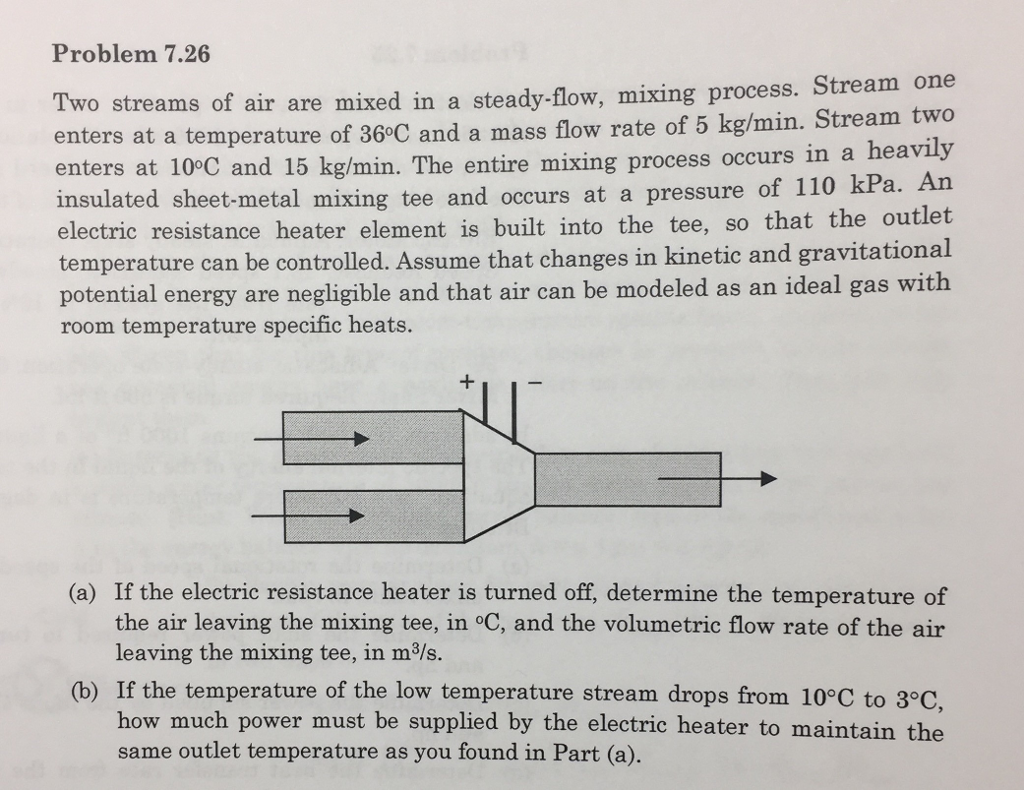 Solved Problem 7.26 mixed in a steady-flow, mixing process. | Chegg.com