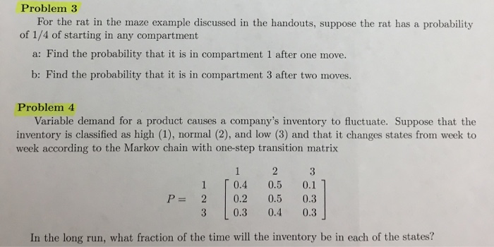 For the rat in the maze example discussed in the | Chegg.com