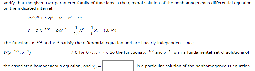 Solved Verify that the given two-parameter family of | Chegg.com