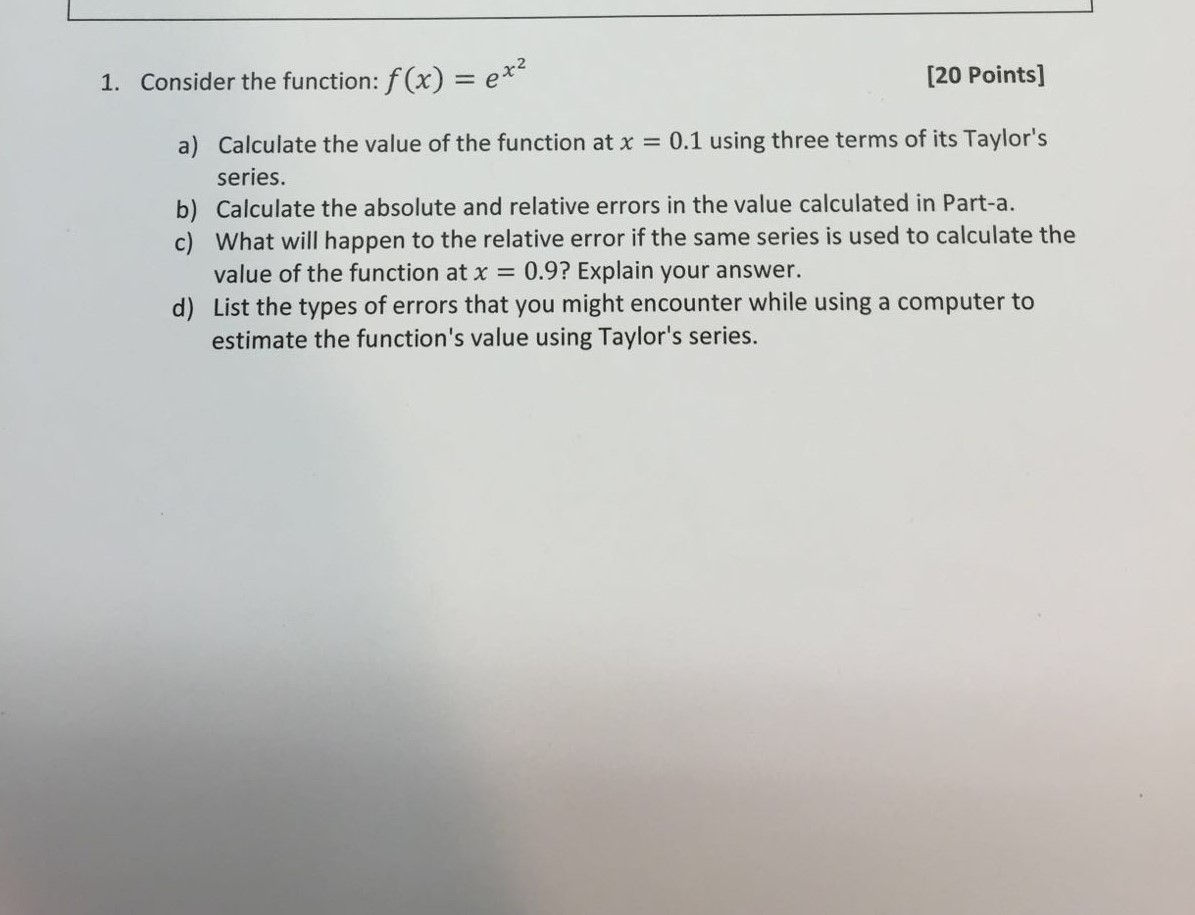 Solved Consider The Function F X Ex 2 A Calculate The
