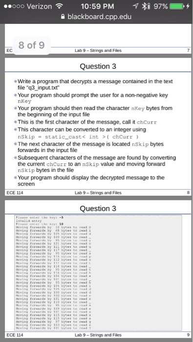 Solved Write A Program That Decrypts A Message Contained In 