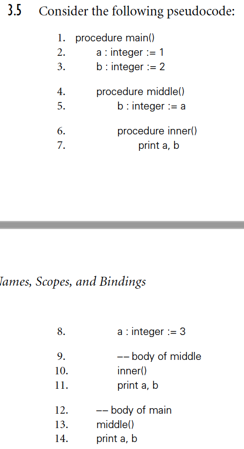 3.5 Consider the following pseudocode: 1. procedure | Chegg.com