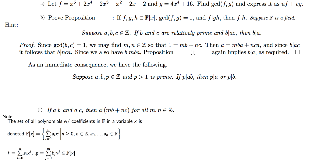 Solved Let f = x^5 + 2x^4 + 2x^3 - x^2 - 2x - 2 and g = 4x^4 | Chegg.com