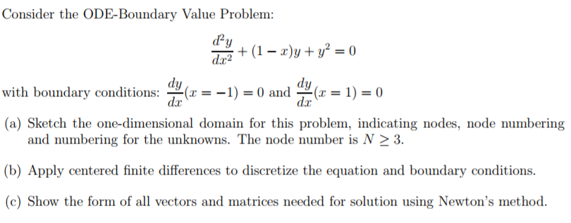 Solved Consider The Ode Boundary Value Problem Dx2 Dy With