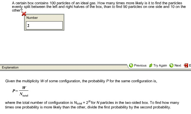 Solved A certain box contains 100 particles of an ideal gas. | Chegg.com