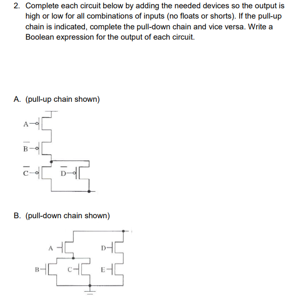 Solved Complete each circuit below by adding the needed | Chegg.com