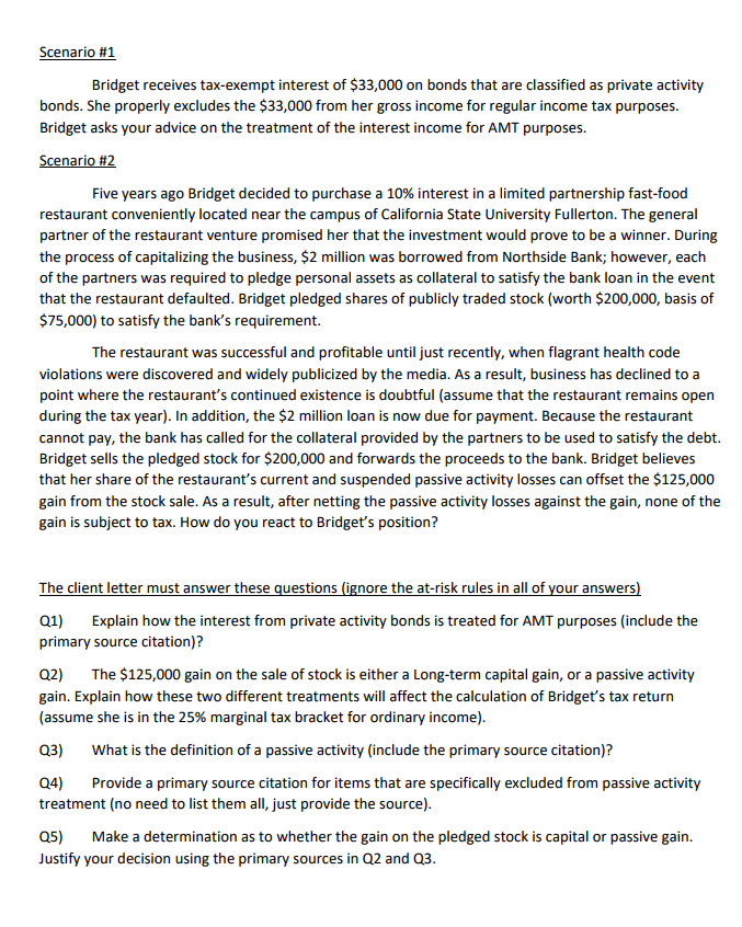 Tax Problems Examples