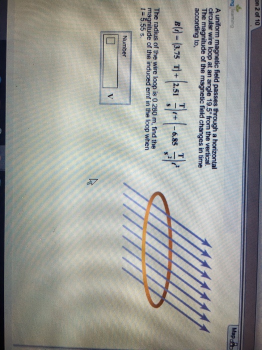 Solved A uniform magnetic field passes through a horizontal | Chegg.com