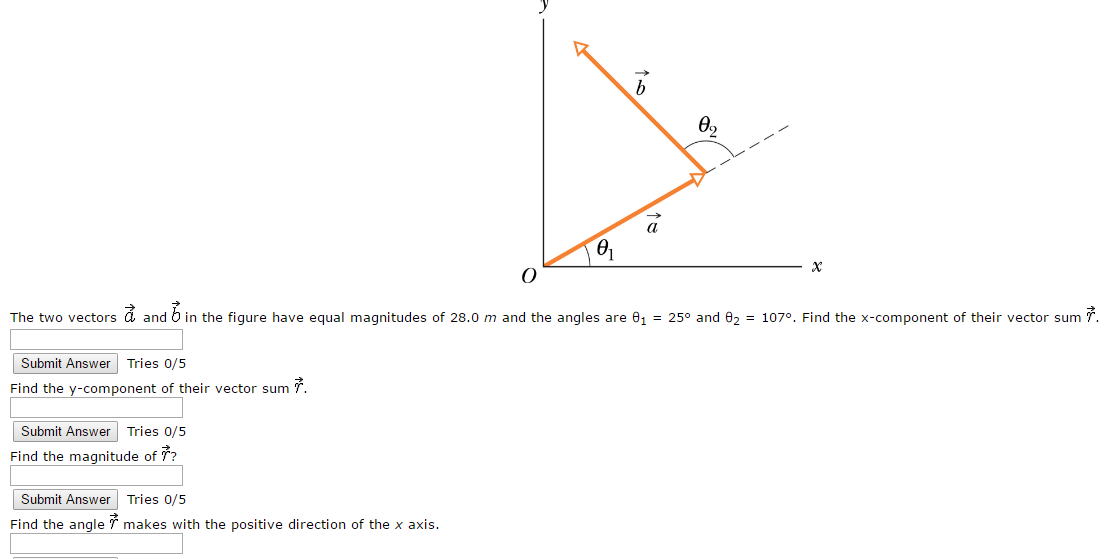 Solved 6 The Two Vectors A And O In The Figure Have Equal