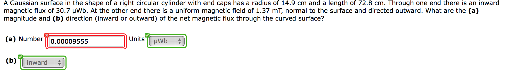 Solved A Gaussian surface in the shape of a right circular | Chegg.com