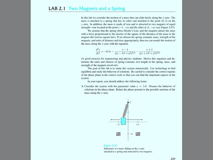 Solved LAB 2.1 Two Magnets and a Spring In this lab we | Chegg.com