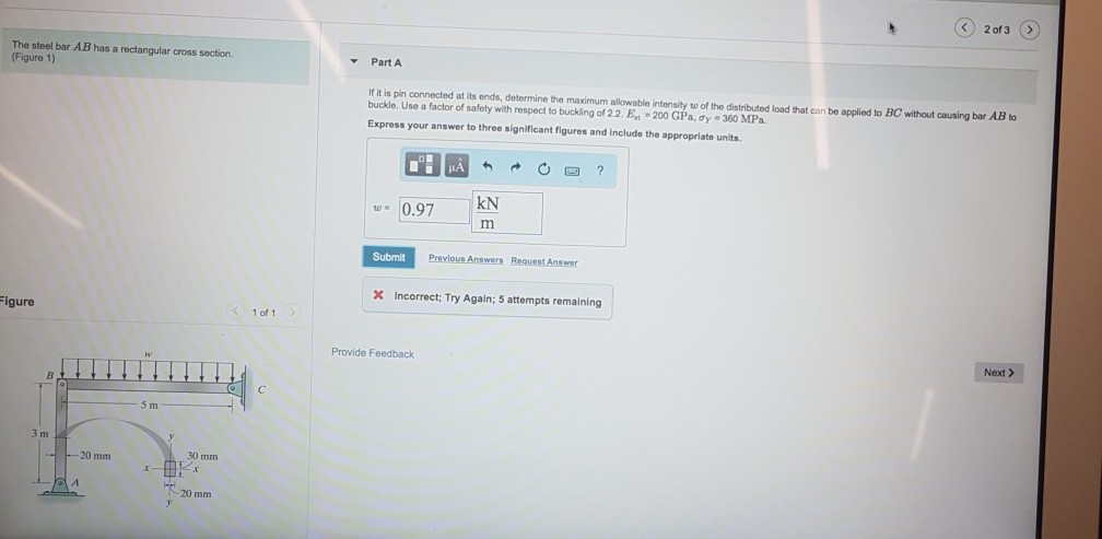 Solved 2013 ? The steel bar AB has a rectangular cross | Chegg.com