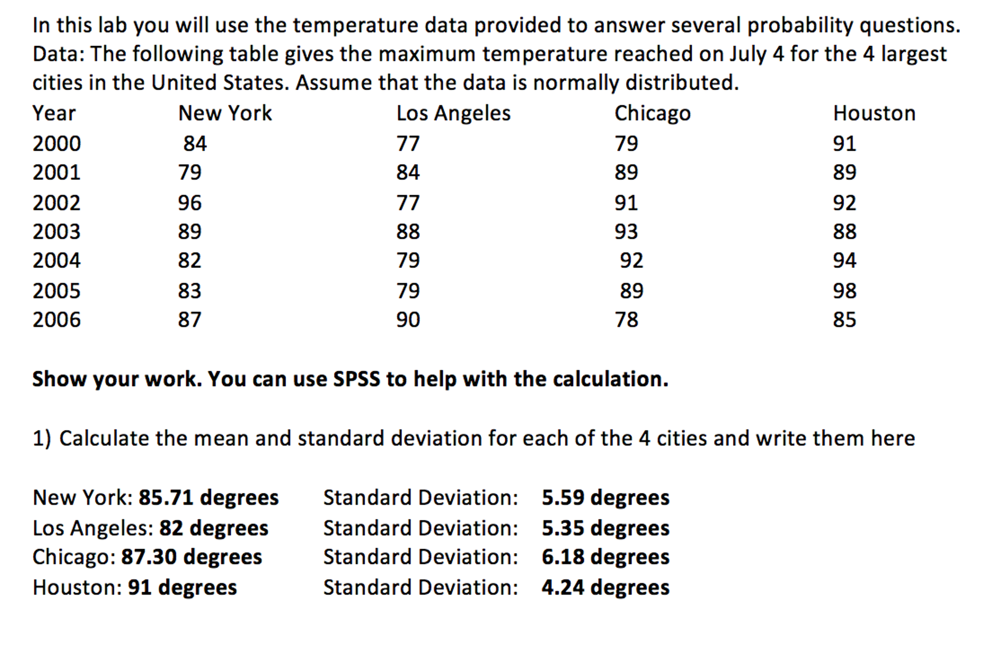 What is the maximum temperature that is exceeded nine | Chegg.com