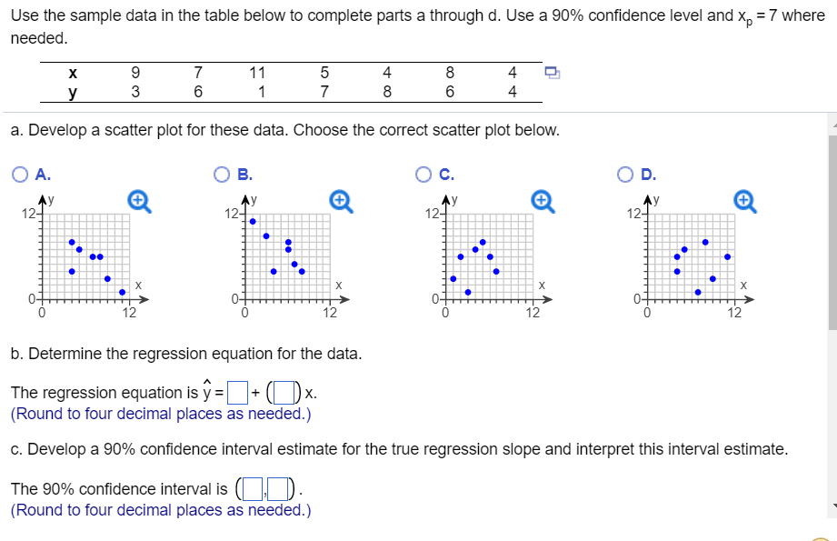 Solved Use the sample data in the table below to complete | Chegg.com