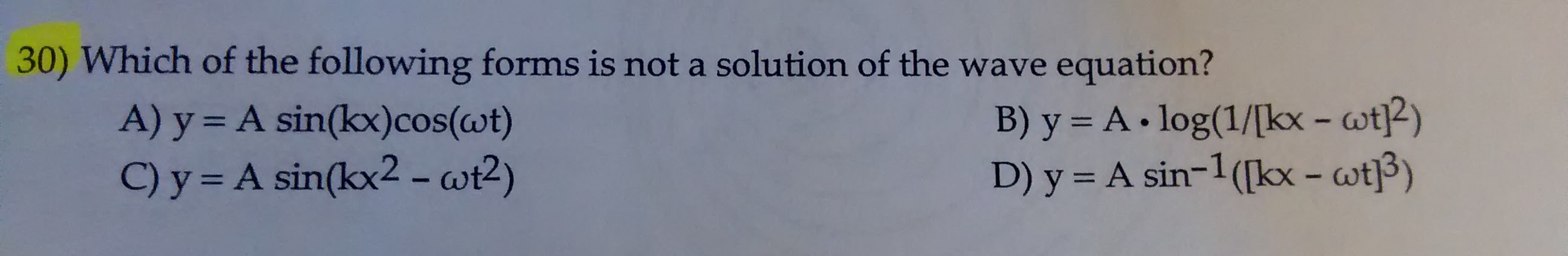 Solved Which of the following forms is not a solution of the | Chegg.com