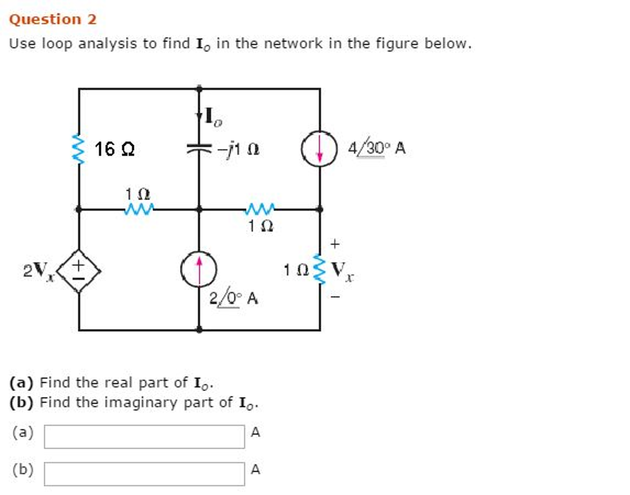Solved Use loop analysis to find Io in the network in the | Chegg.com