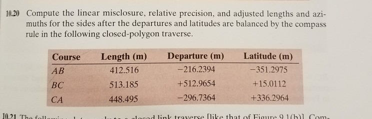Solved 10 20 Compute The Linear Misclosure Relative