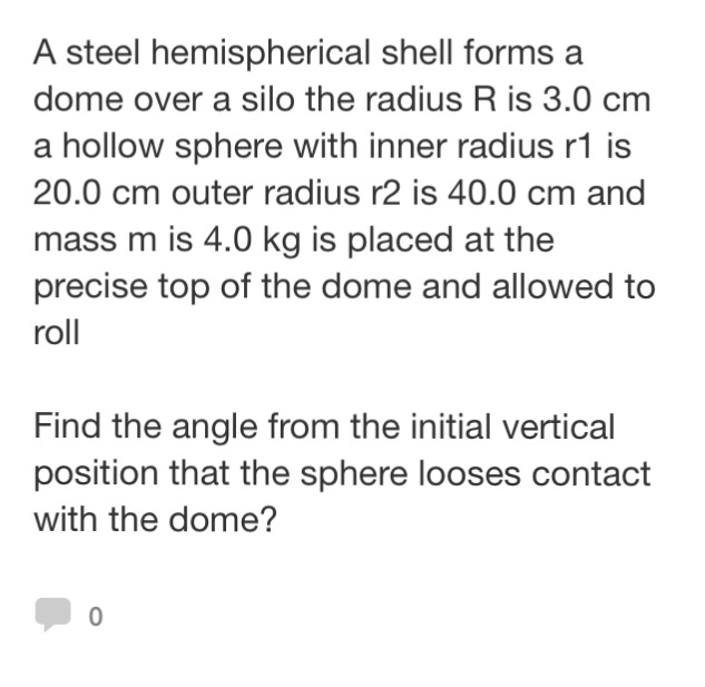 Solved A steel hemispherical shell forms a dome over a silo | Chegg.com