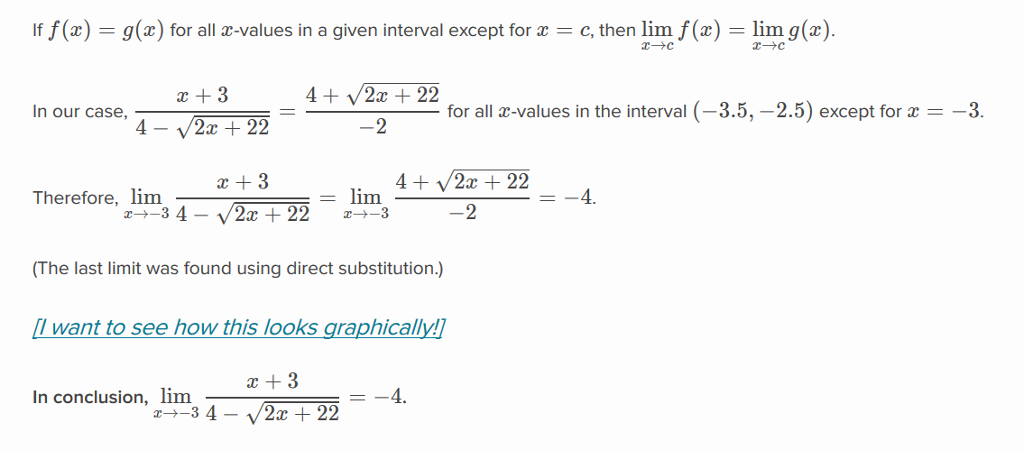Solved When finding the limit as x approaches -3 for: | Chegg.com